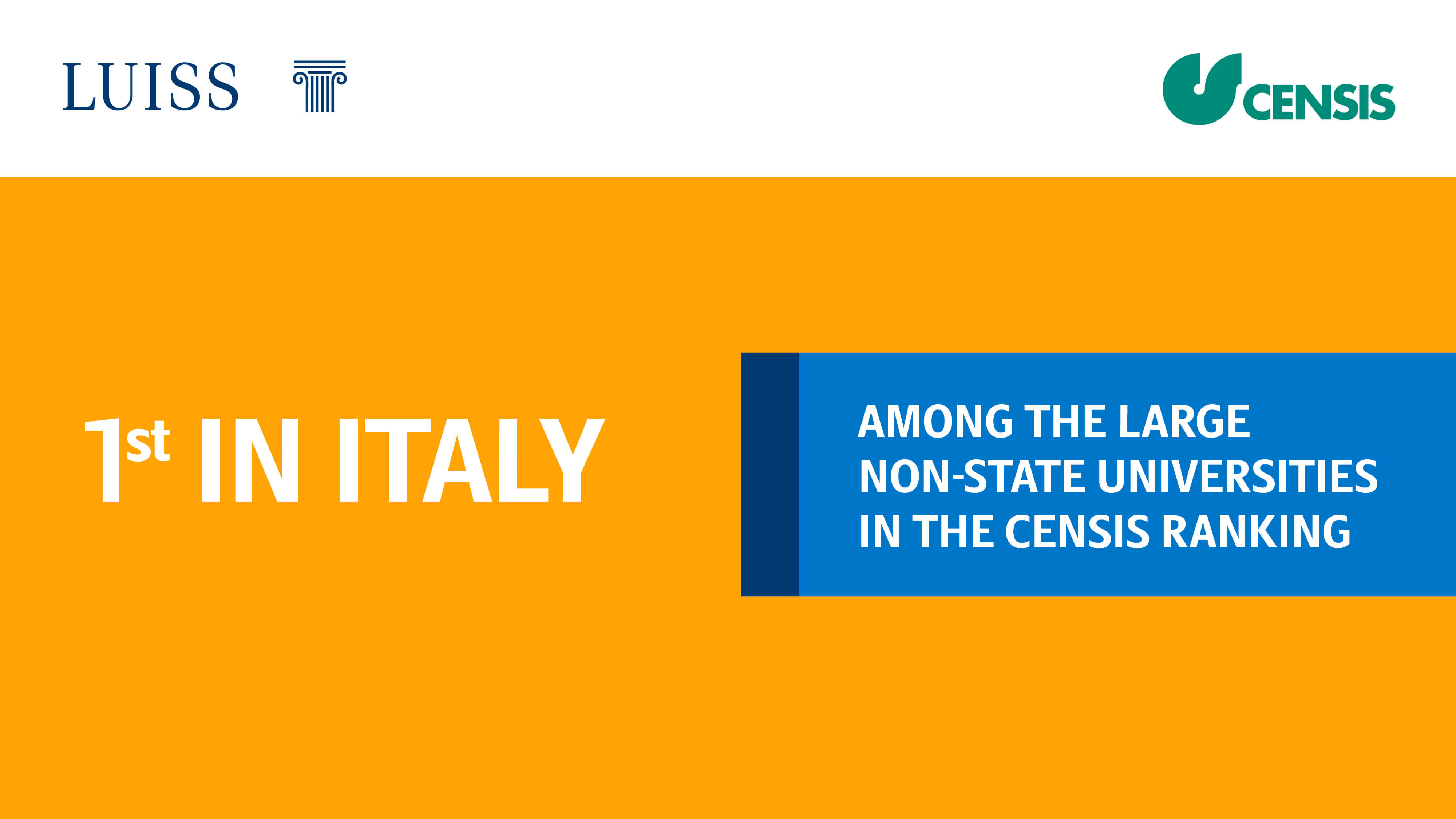 La Luiss si conferma prima tra i grandi atenei non statali nella classifica Censis 2025/2026
